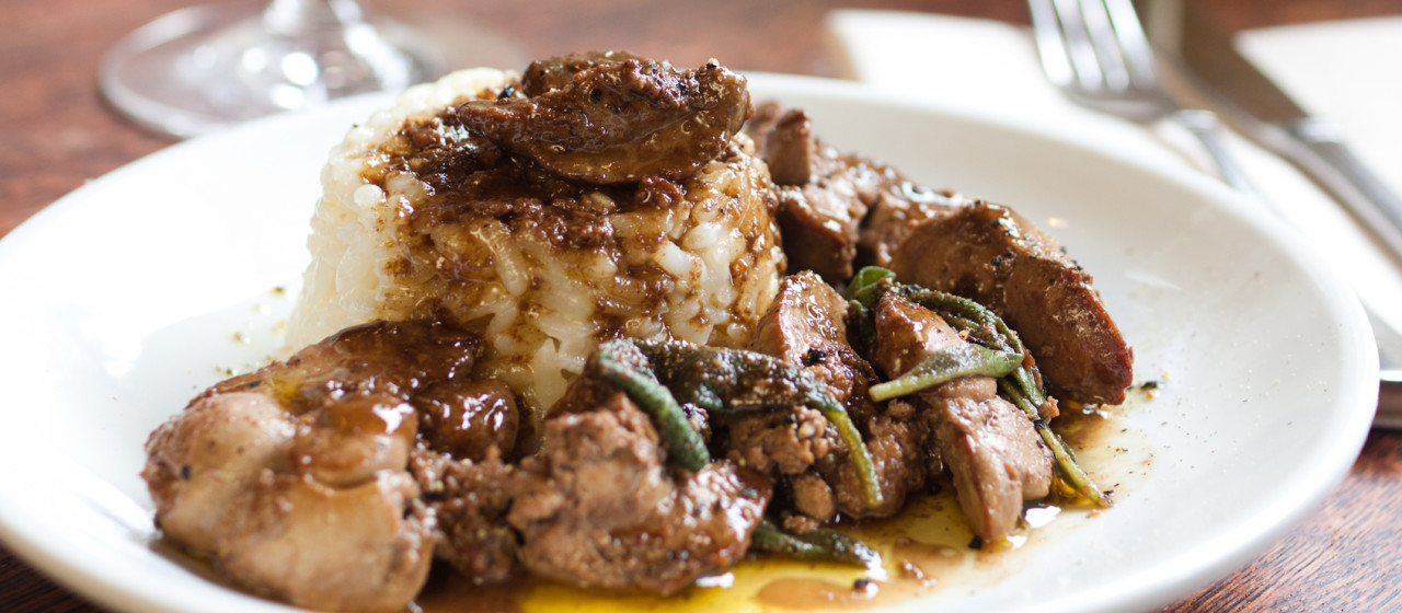 Pan-Seared Chicken Livers With Risotto Sartù - Food Republic