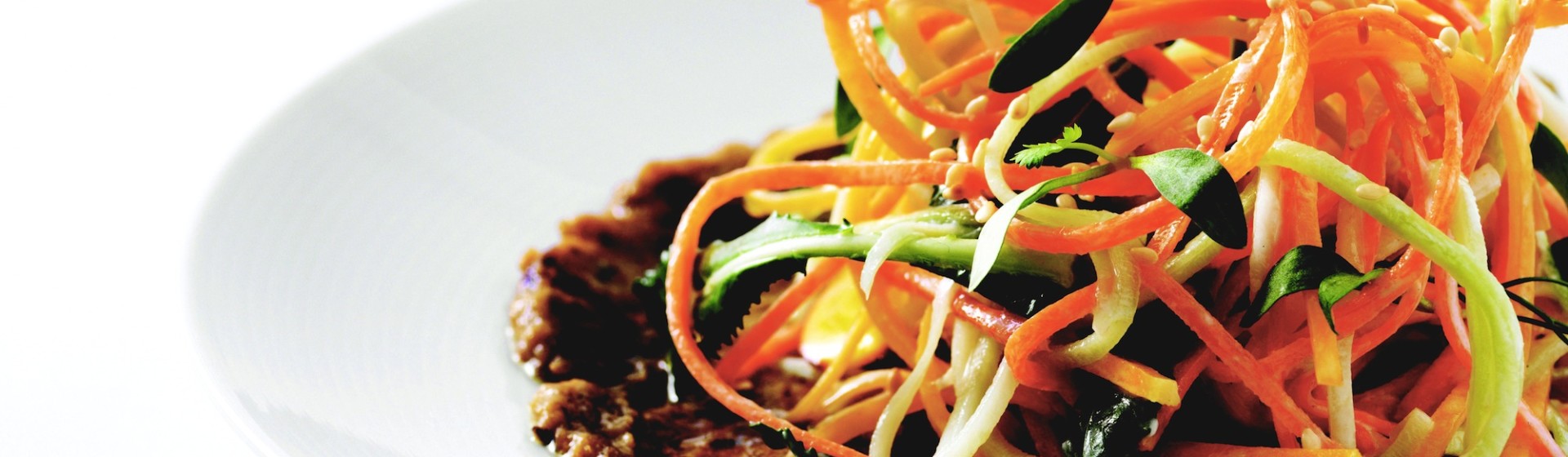 Tangle Of Raw Vegetables With Smoky Eggplant - Food Republic