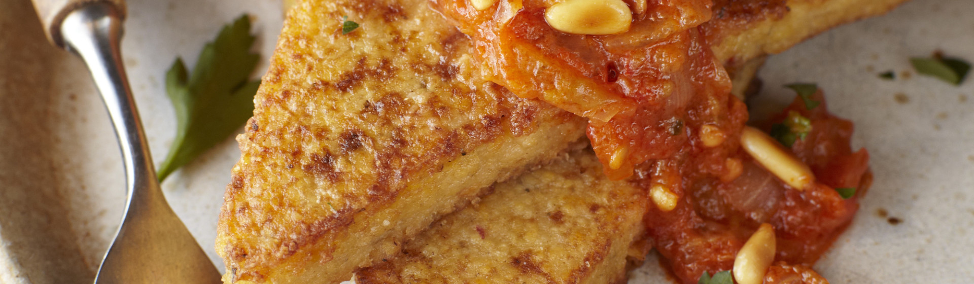 Seared Polenta With Spicy Heirloom Tomato Sauce Recipe - Food Republic