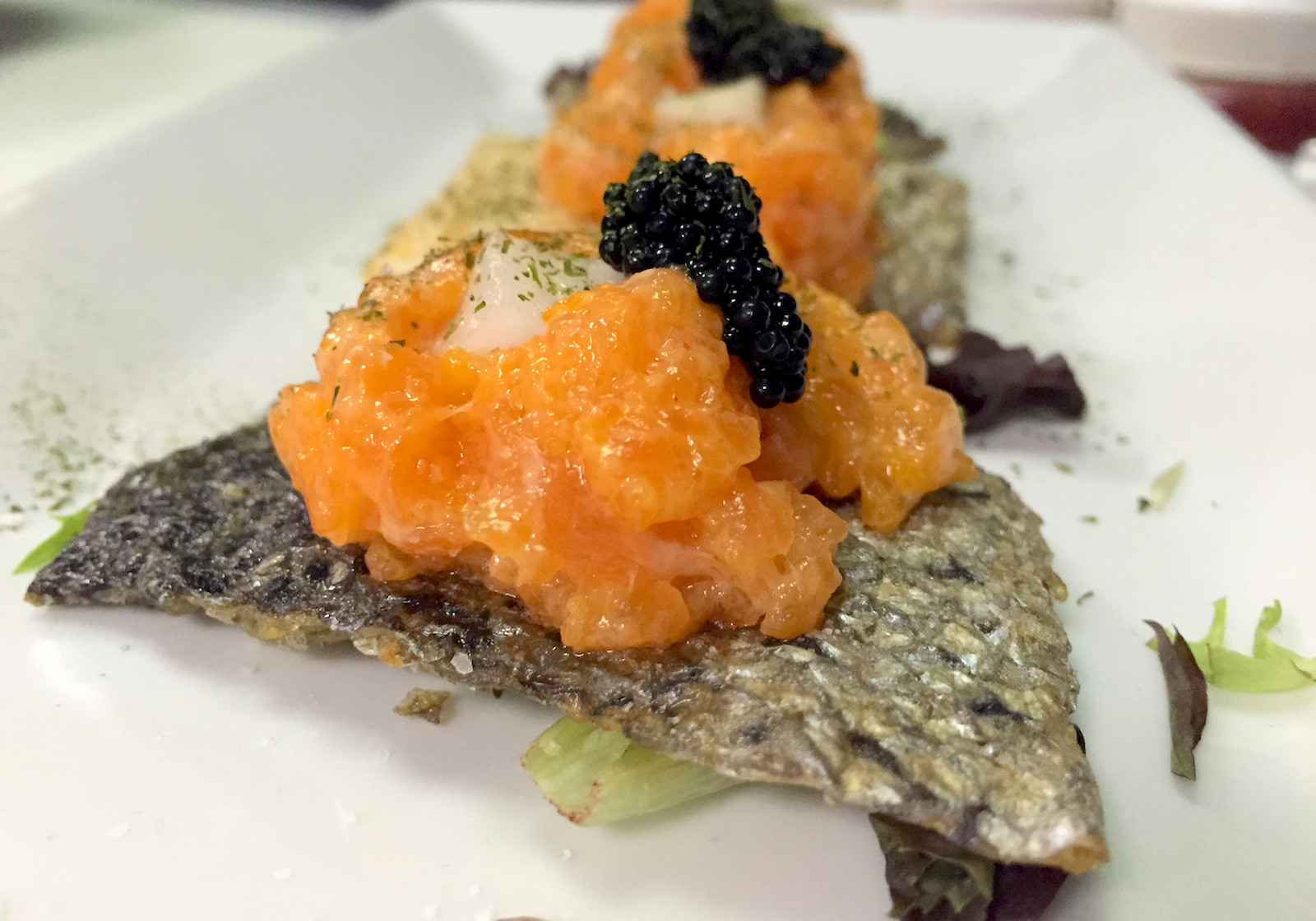 Spicy Salmon Skin Crostini Recipe - Food Republic