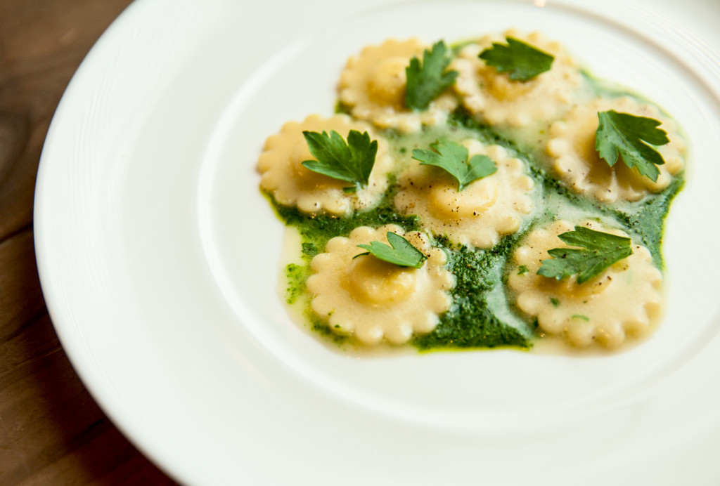 Goat Cheese Ravioli With Ramp Pesto Recipe Food Republic
