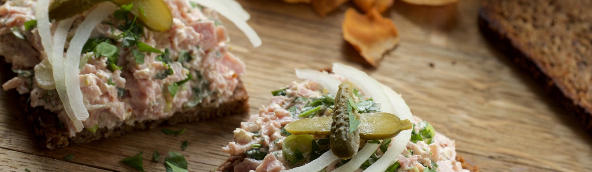 Open-Faced Deviled Glazed Ham Sandwich - Food Republic