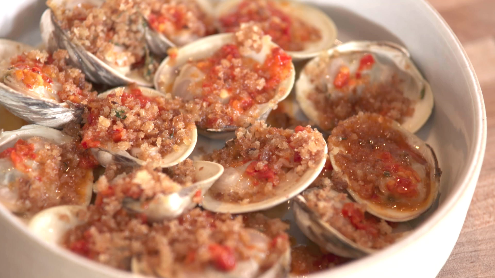 How To Make Grilled Clams With Calabrian Chili And Bread Crumbs, With ...