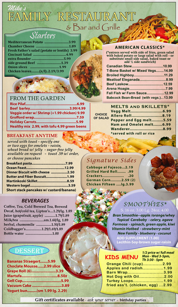 The Imaginary Menu: Family Restaurants, Revisited