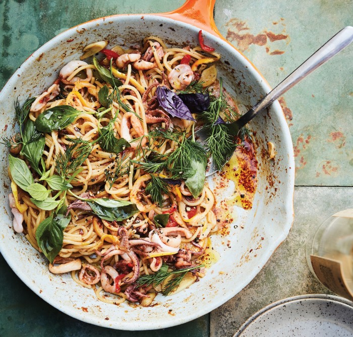 Fish Dish: Pasta With Crispy Squid, Lemon And Chile