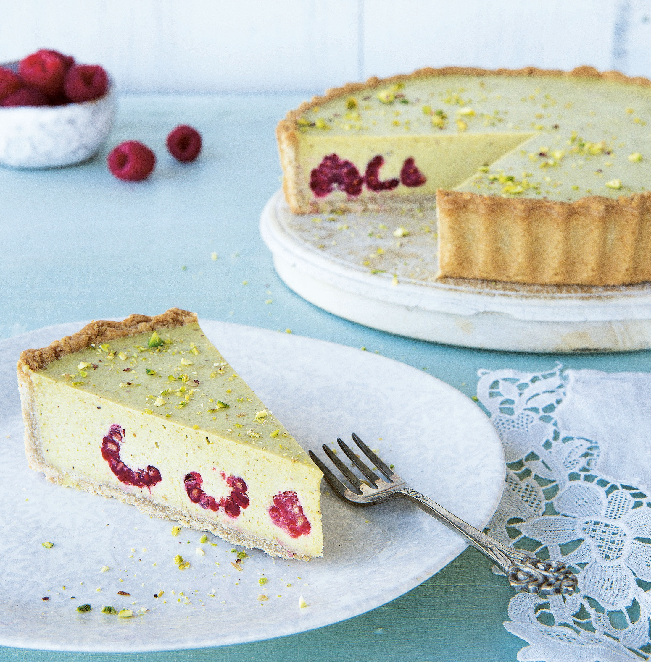 Bake It Clean: Creamy Pistachio And Raspberry Tart